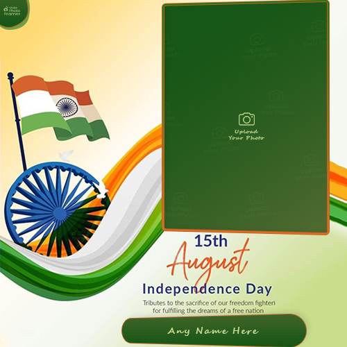 15th August India Independence Day 2026 Image With Custom Name And Photo