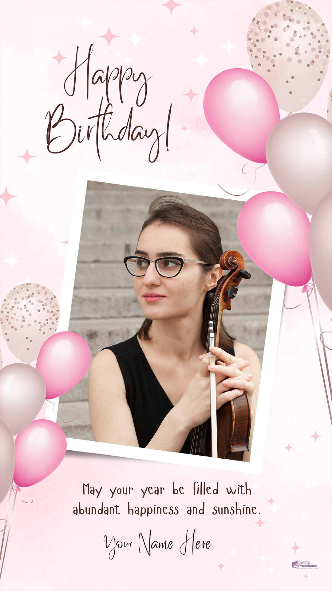Free Birthday Wishes Card Photo Frame With Custom Name Edit