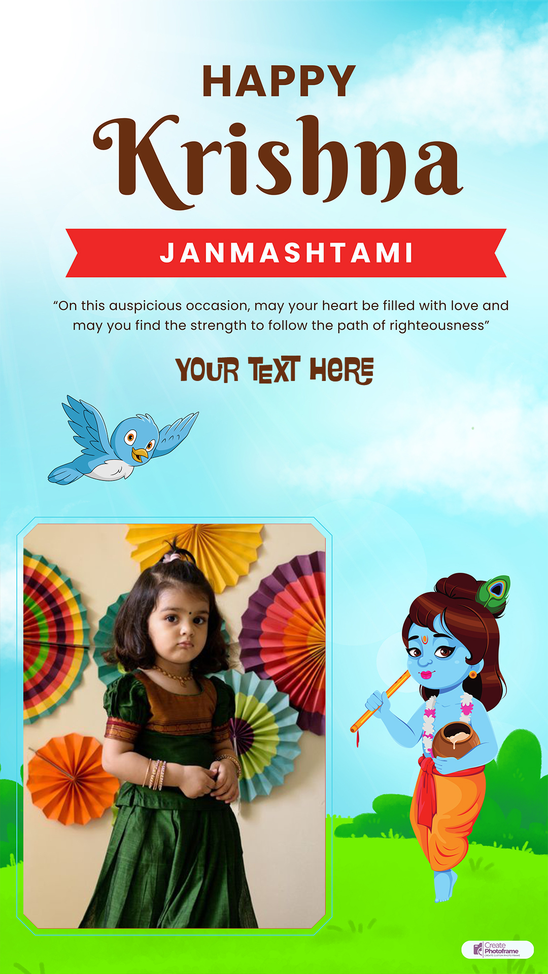 Create Krishna Janmashtami 2025 Photo Frame Creator With Name