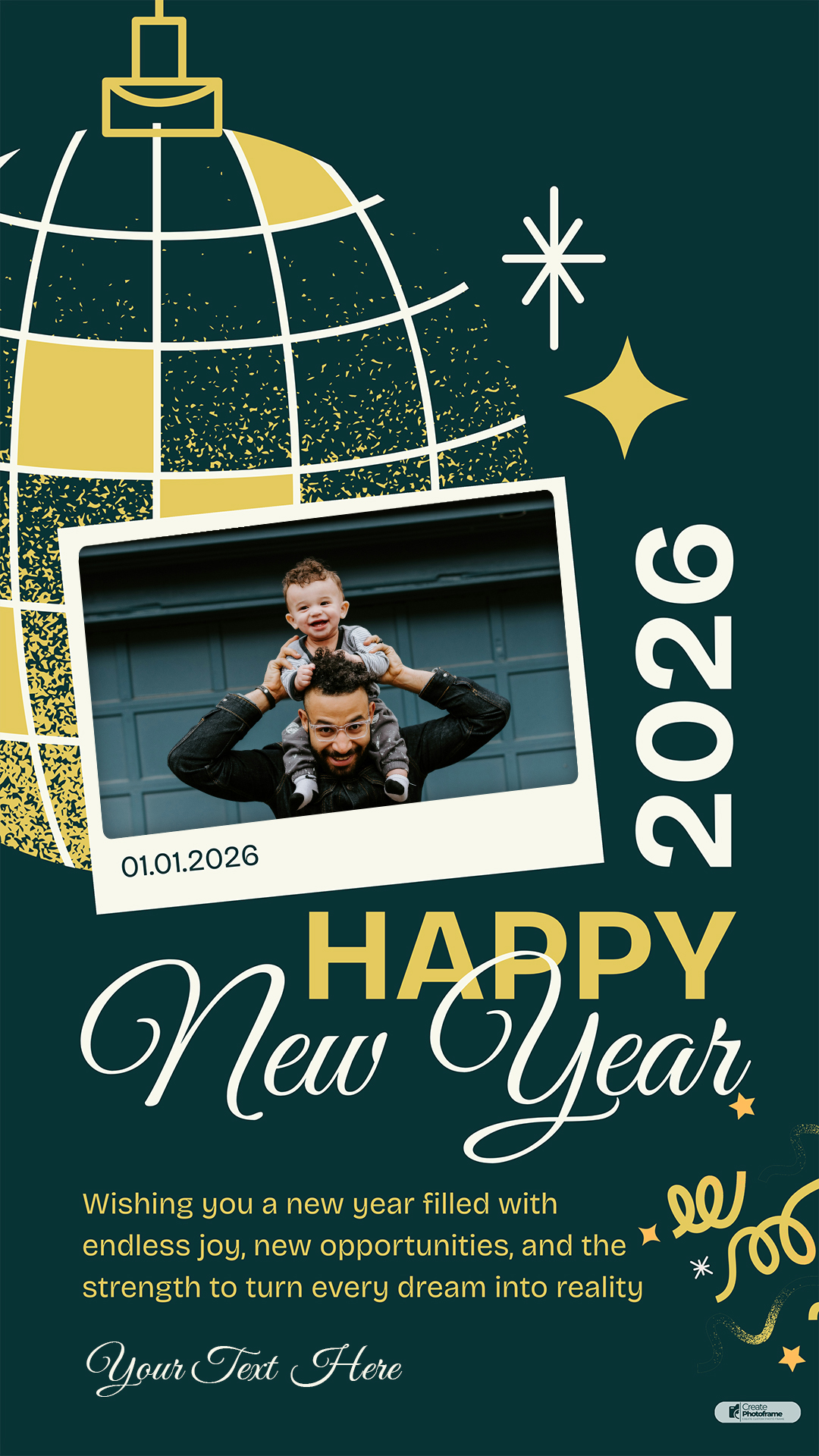 Happy New Year 2026 Wishes For Friends Photo Frame With Name